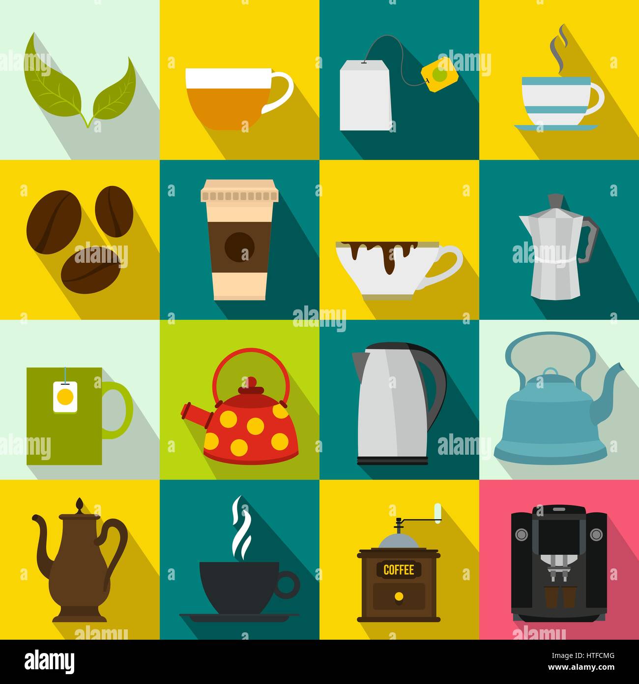 Tea and Coffee Icons set Stock Vector Image & Art - Alamy