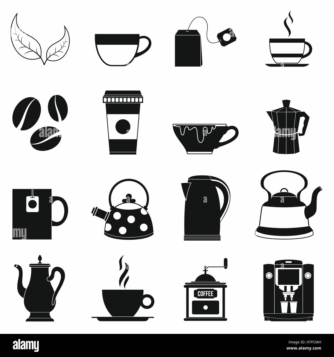 Turkish coffee set with cups Stock Vector Images - Alamy