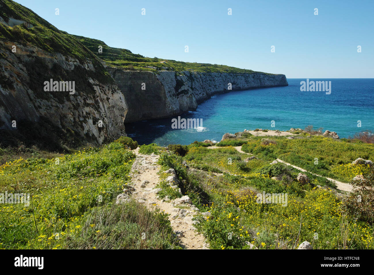 Fomm ir-rih Bay and Cliffs- Malta Stock Photo - Alamy