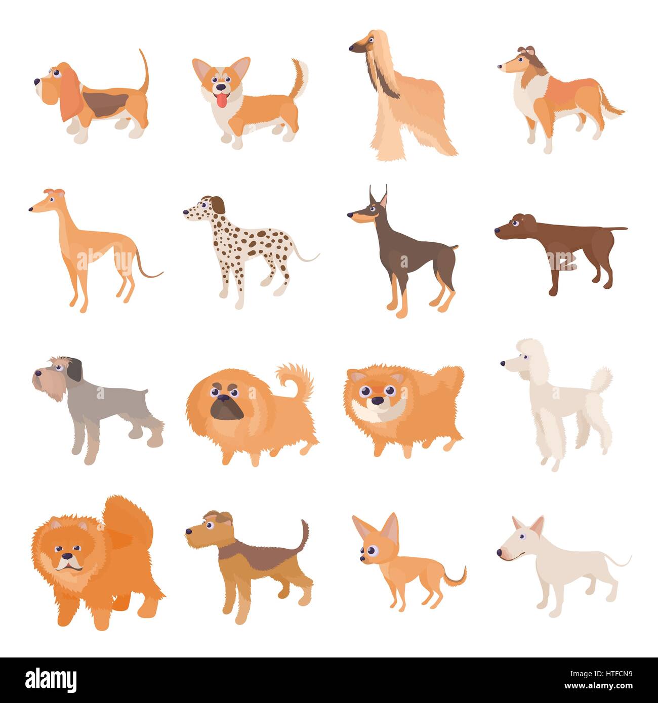 Dog icons set, cartoon style Stock Vector Image & Art - Alamy