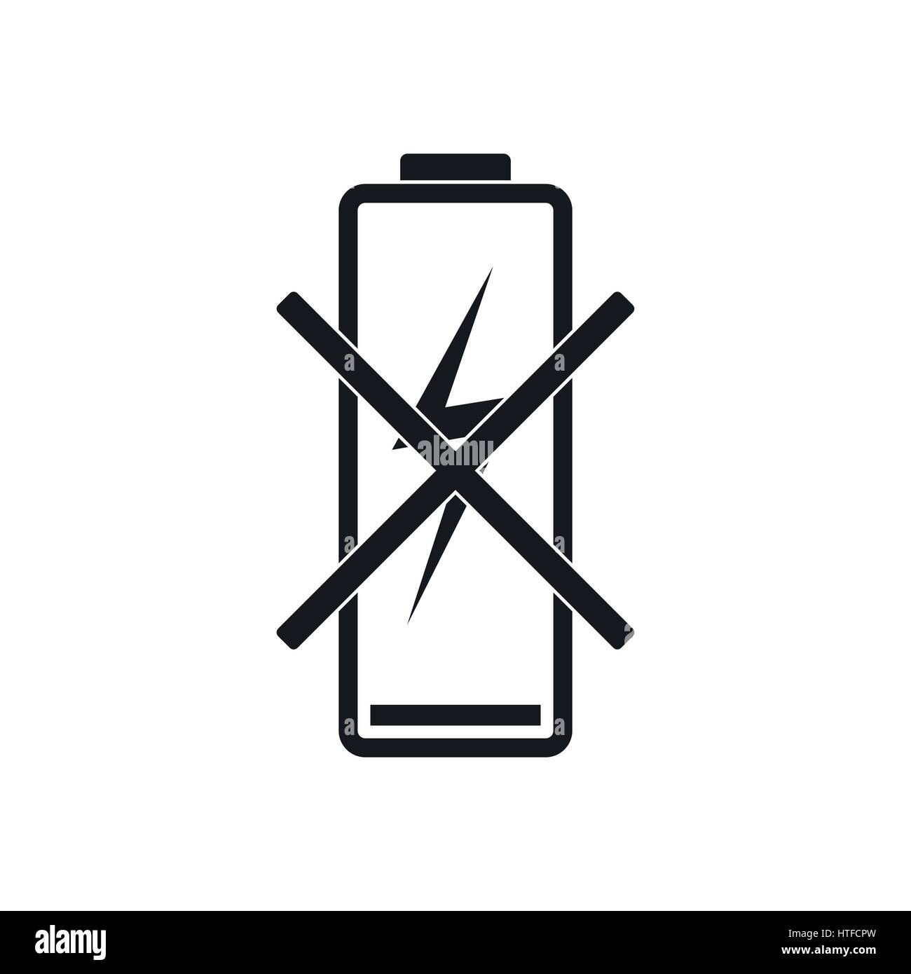 No battery charging sign icon, simple style Stock Vector Image & Art ...