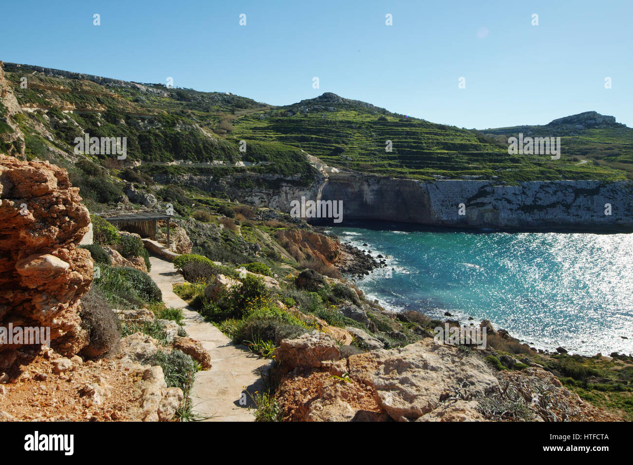 Fomm ir-rih Bay and Cliffs- Malta Stock Photo - Alamy