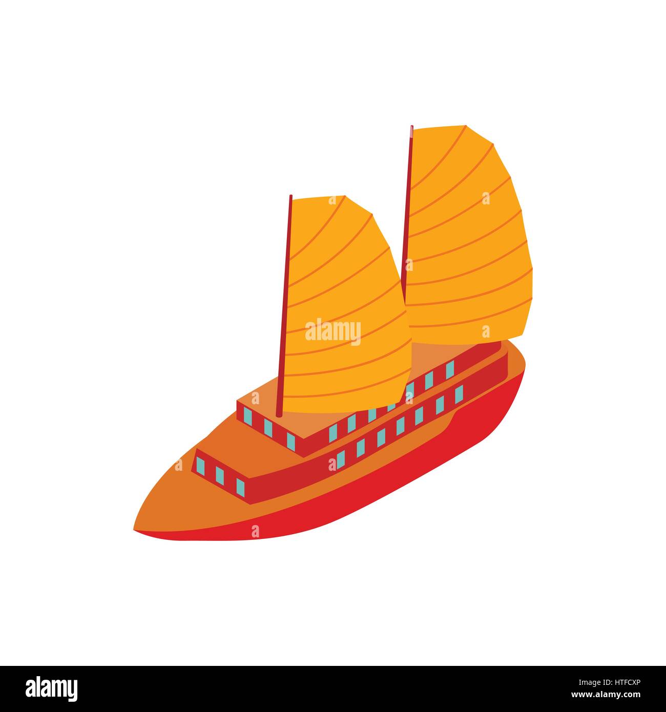 Junk boat icon, isometric 3d style Stock Vector Image & Art - Alamy