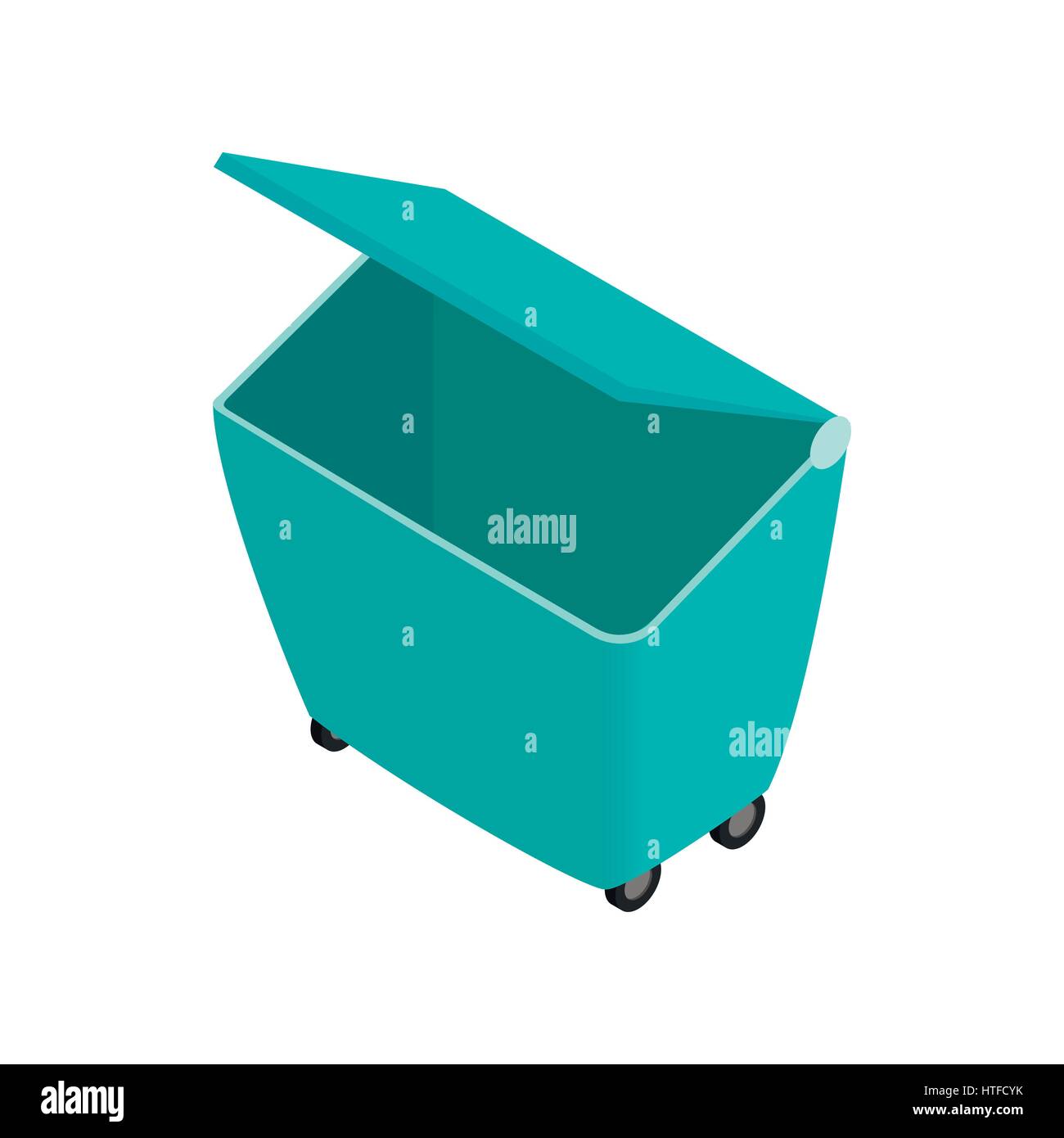 Green garbage container icon, isometric 3d style Stock Vector Image ...