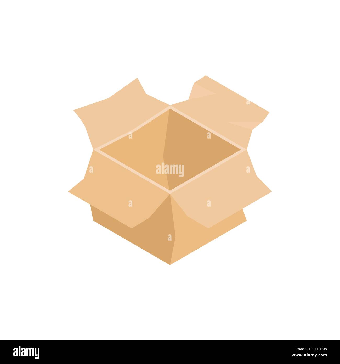 Open empty cardboard box icon, isometric 3d style Stock Vector Image ...