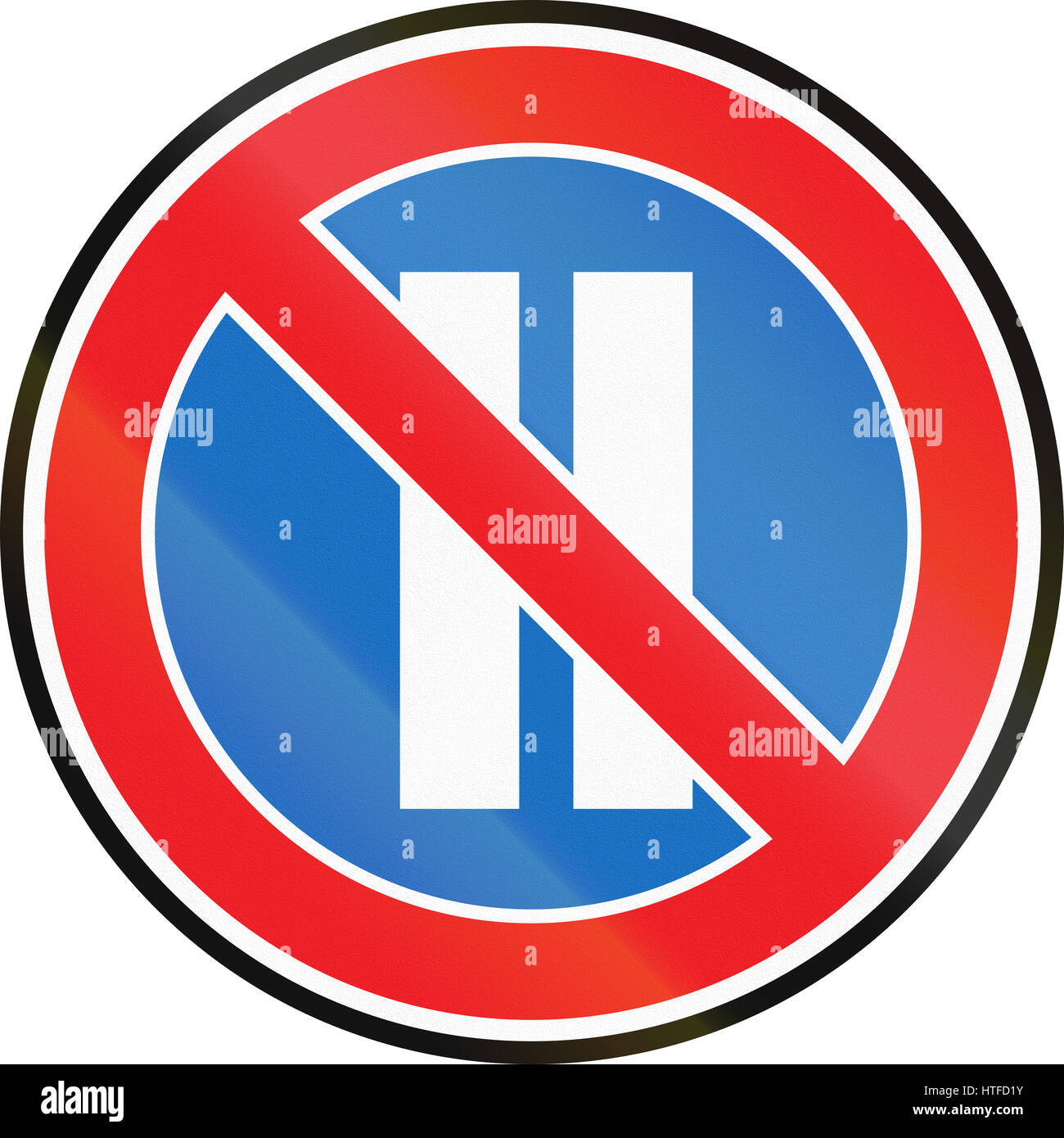 Road sign used in Belarus - No parking on even calendar days Stock ...