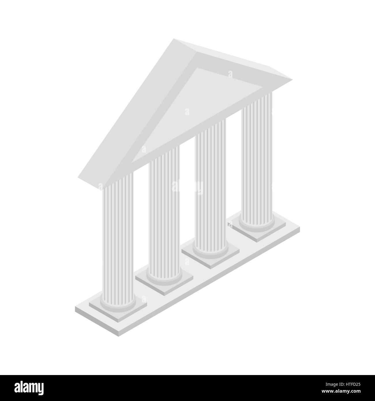 Greek Temple with columns icon, isometric 3d style Stock Vector Image ...