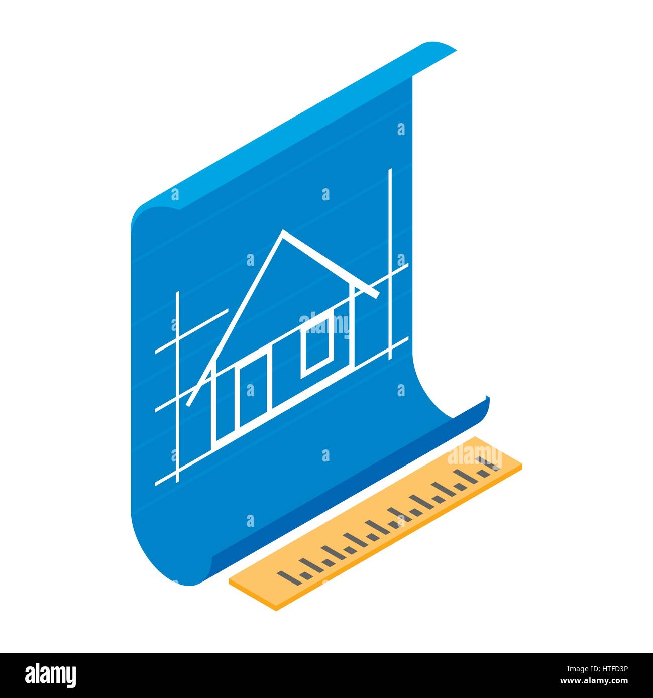 Architectural project icon, isometric 3d style Stock Vector Image & Art ...