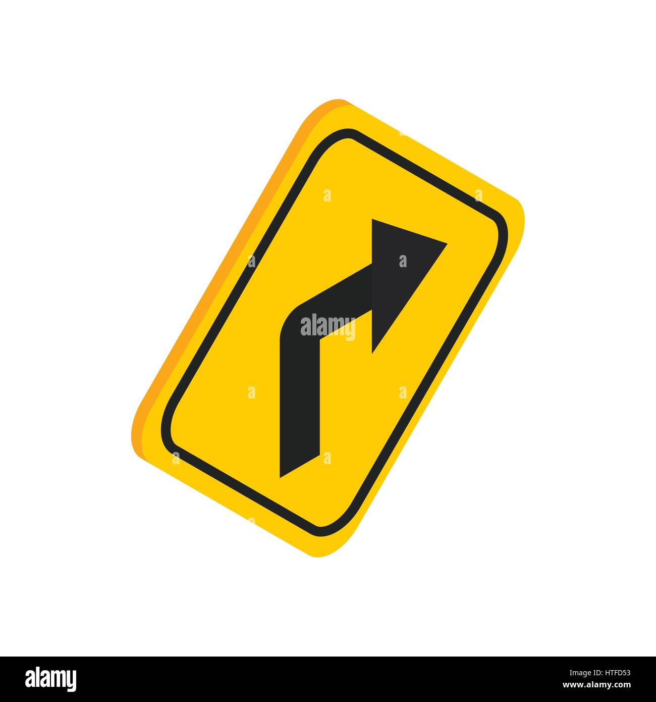 Turn right traffic sign icon, isometric 3d style Stock Vector Image ...