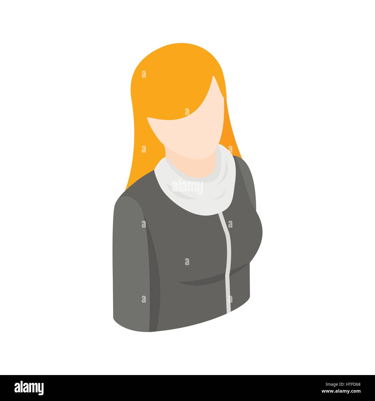 Woman with long red hair icon, isometric 3d style Stock Vector Image ...