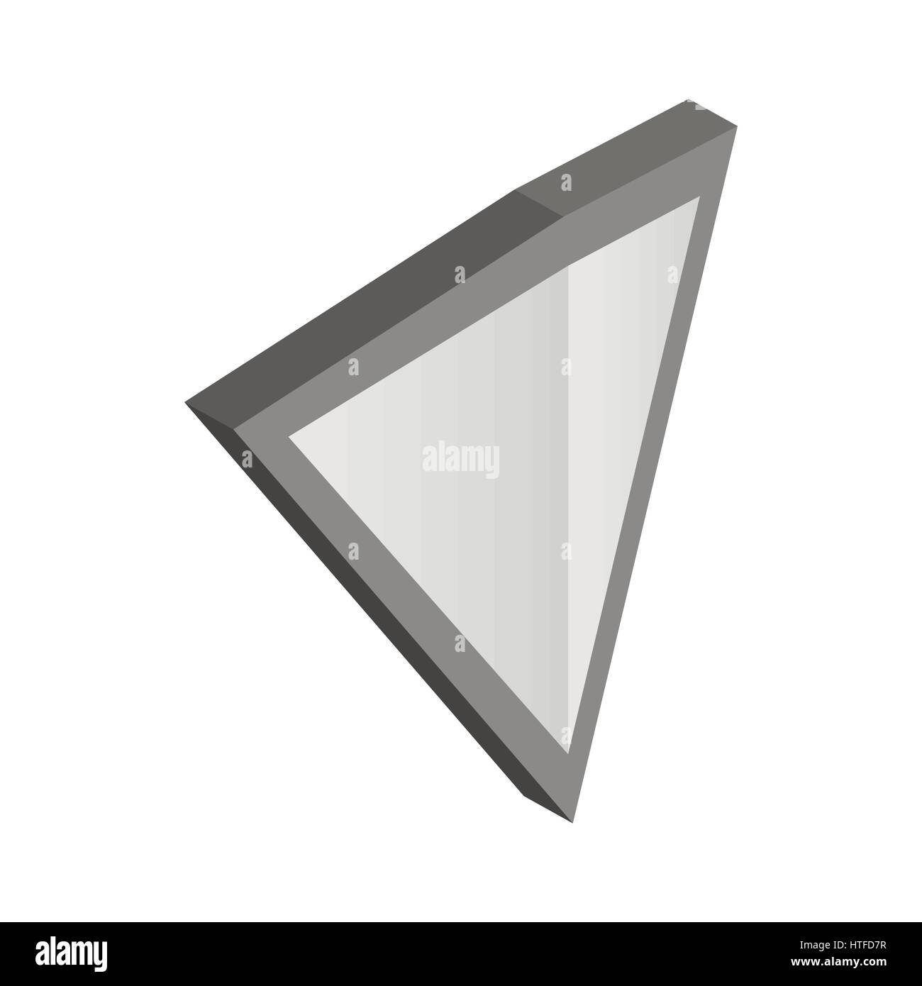 Silver triangular shield icon, isometric 3d style Stock Vector Image ...