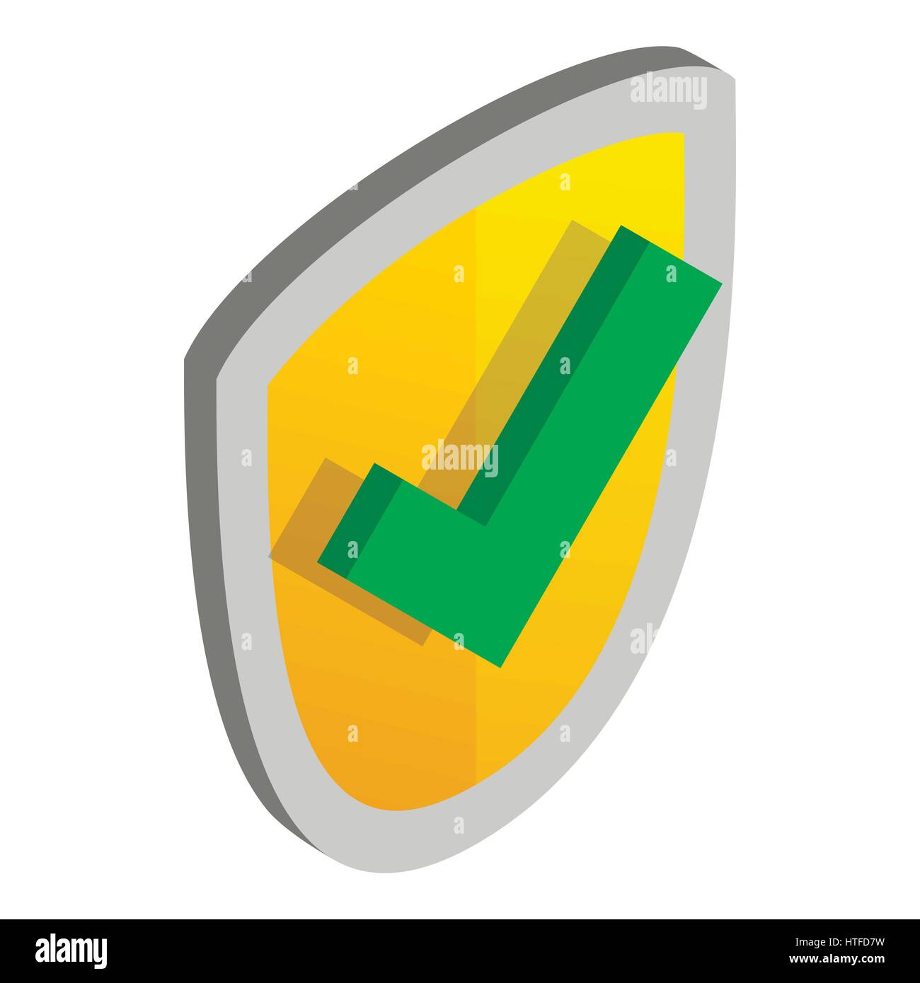 Yellow security shield with green tick icon Stock Vector Image & Art ...