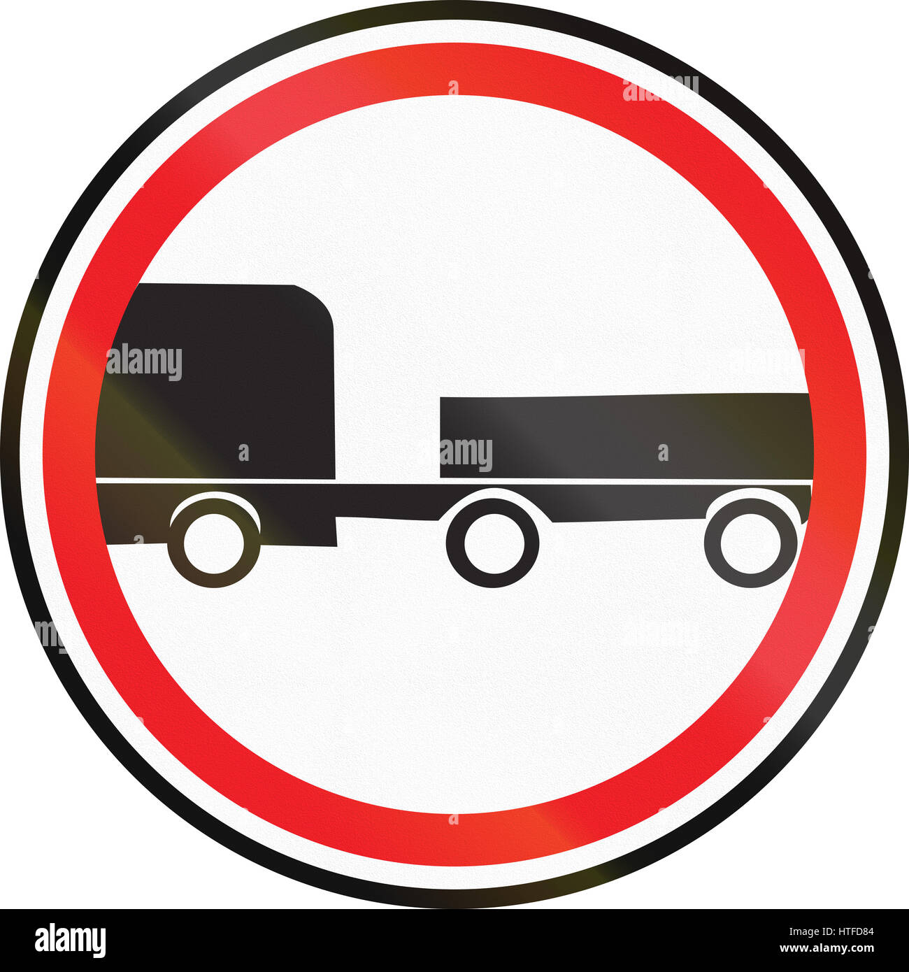 Road sign used in Belarus - No trailers Stock Photo - Alamy