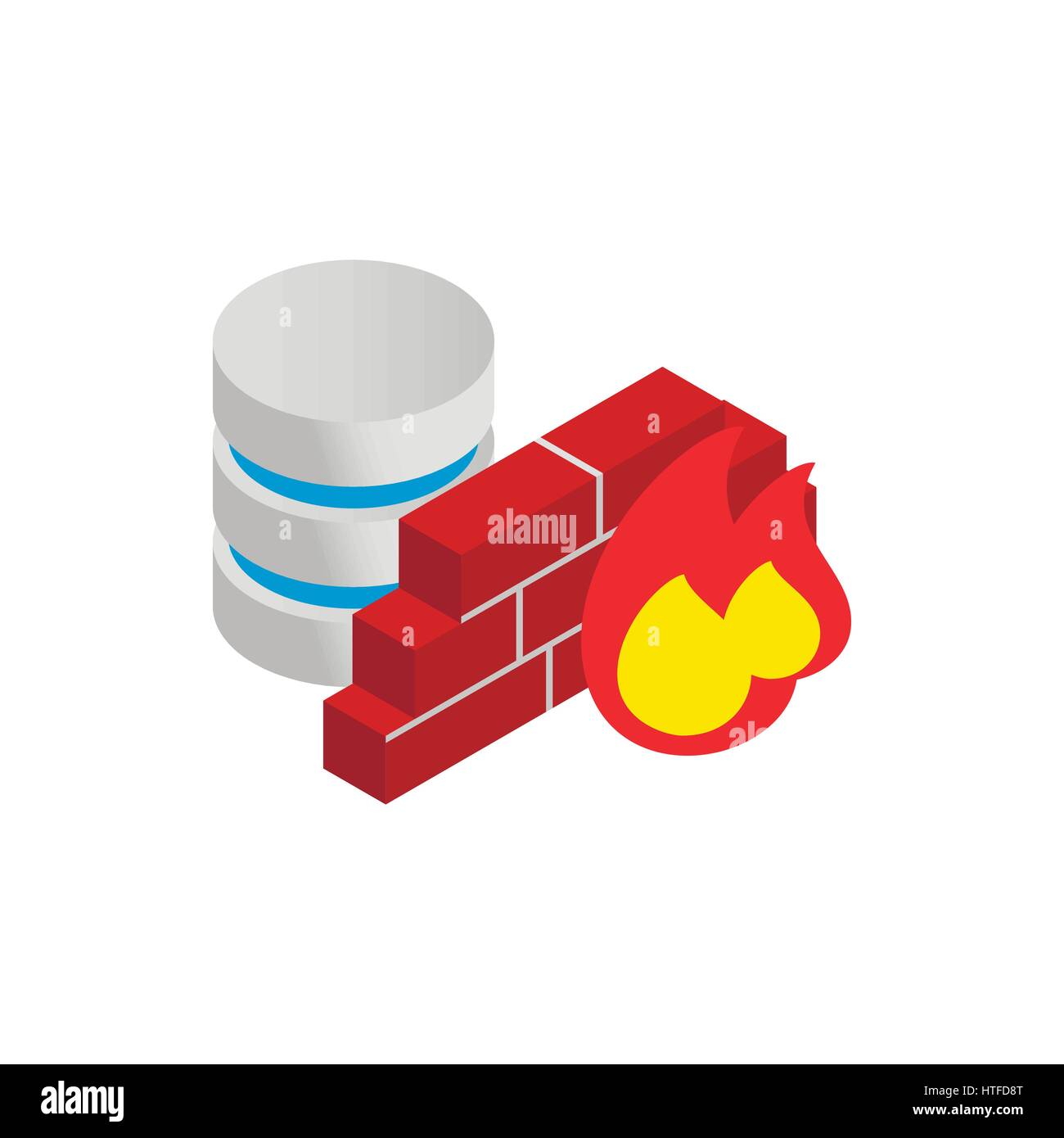 Database and firewall with chart icon Stock Vector Image & Art - Alamy