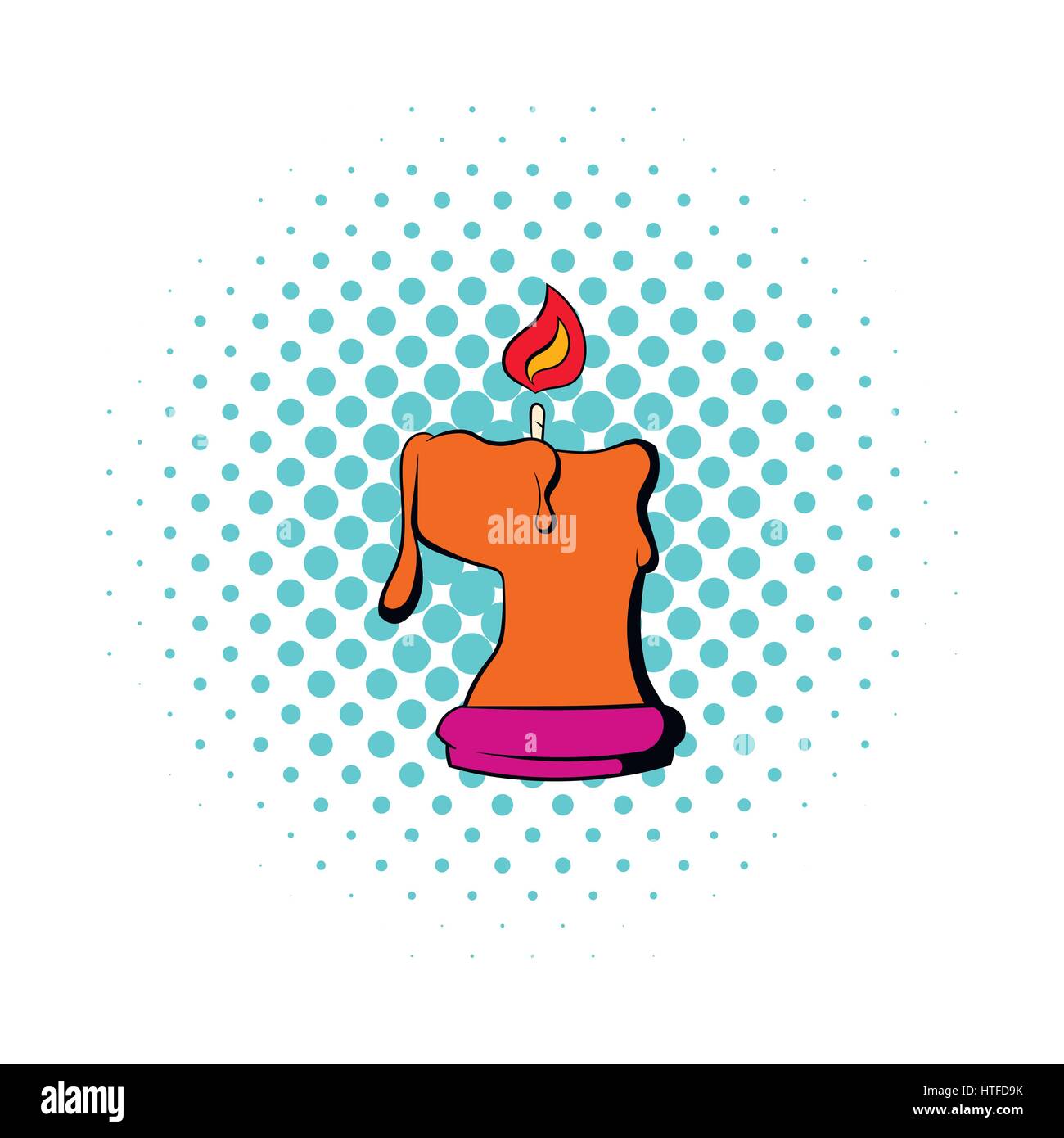 Burning candle icon, comics style Stock Vector Image & Art - Alamy
