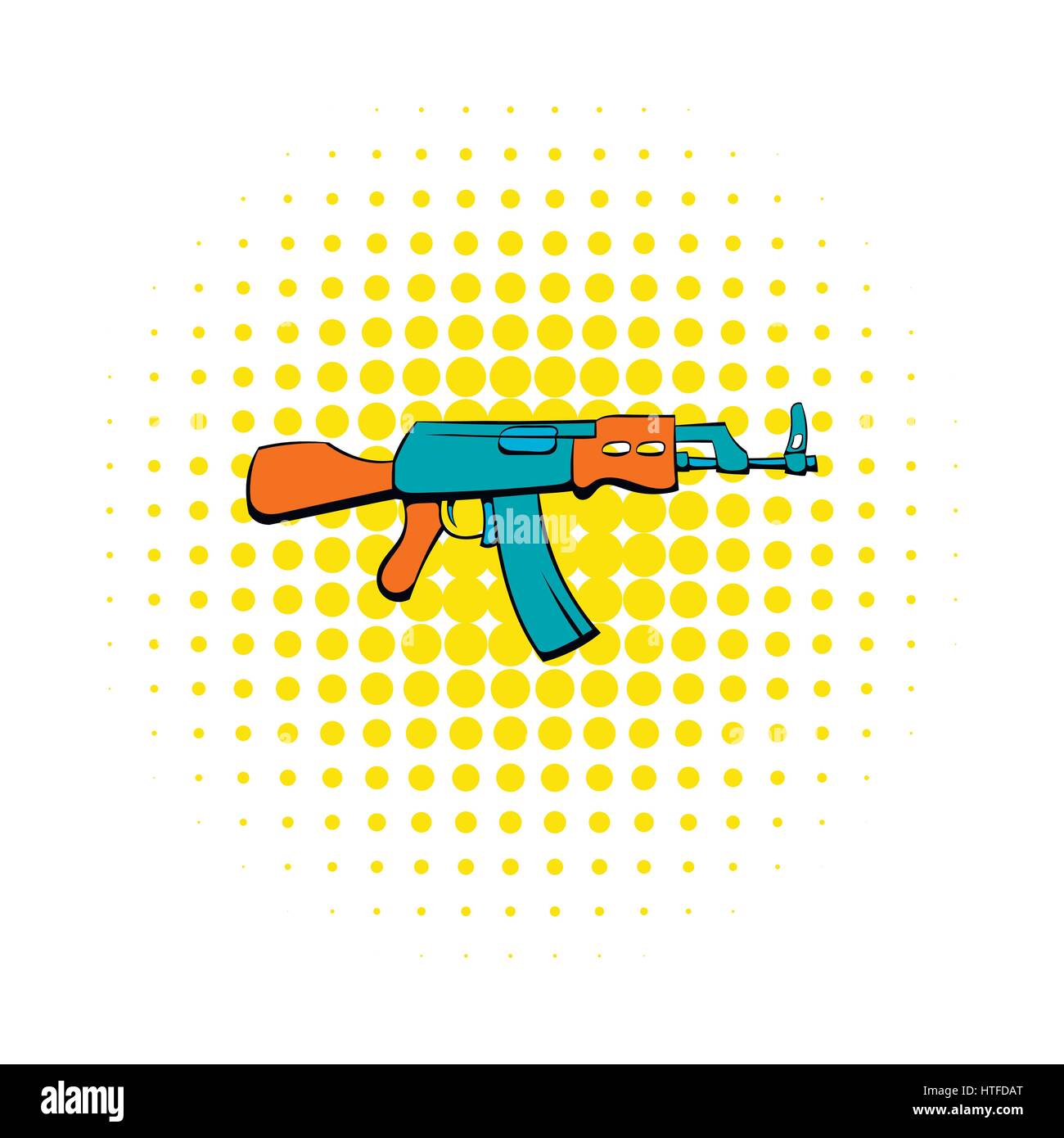 Kalashnikov assault rifle icon, comics style Stock Vector Image & Art ...