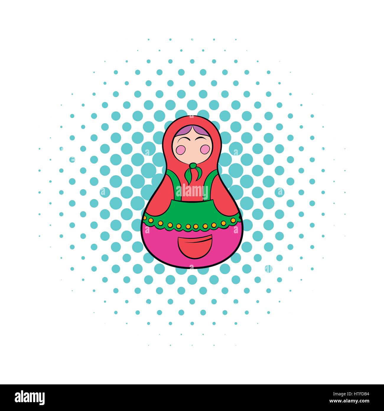 Matryoshka icon in comics style Stock Vector Image & Art - Alamy