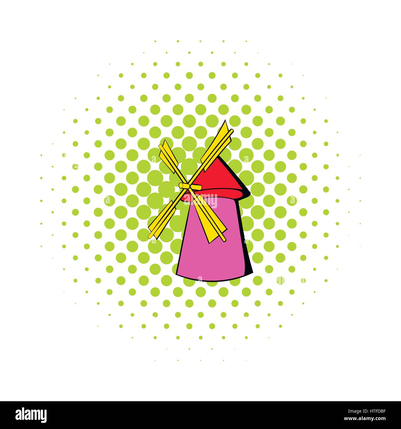 Old village windmill in Cut Out Stock Images & Pictures - Alamy