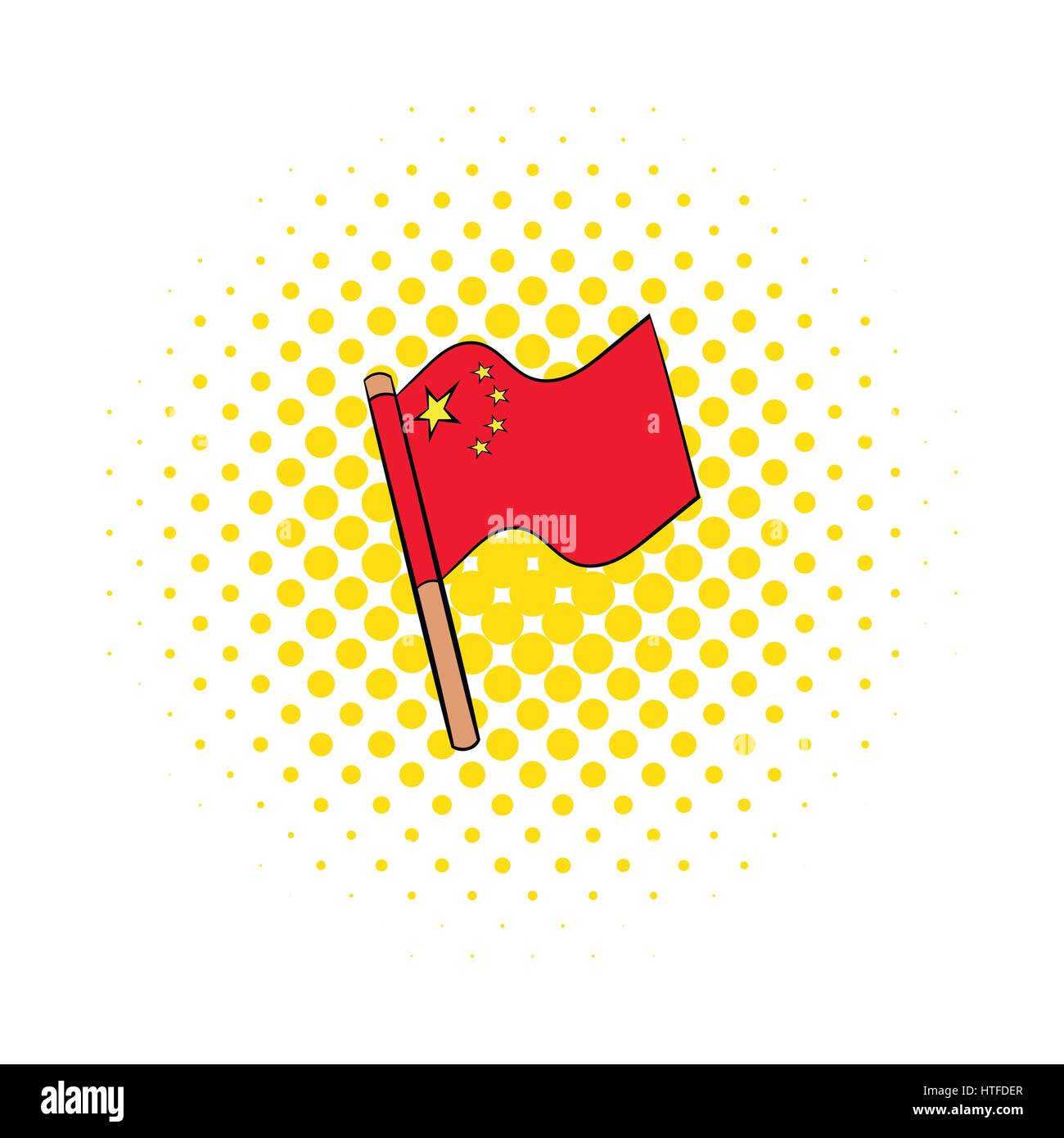 Flag of China icon in comics style Stock Vector Image & Art - Alamy