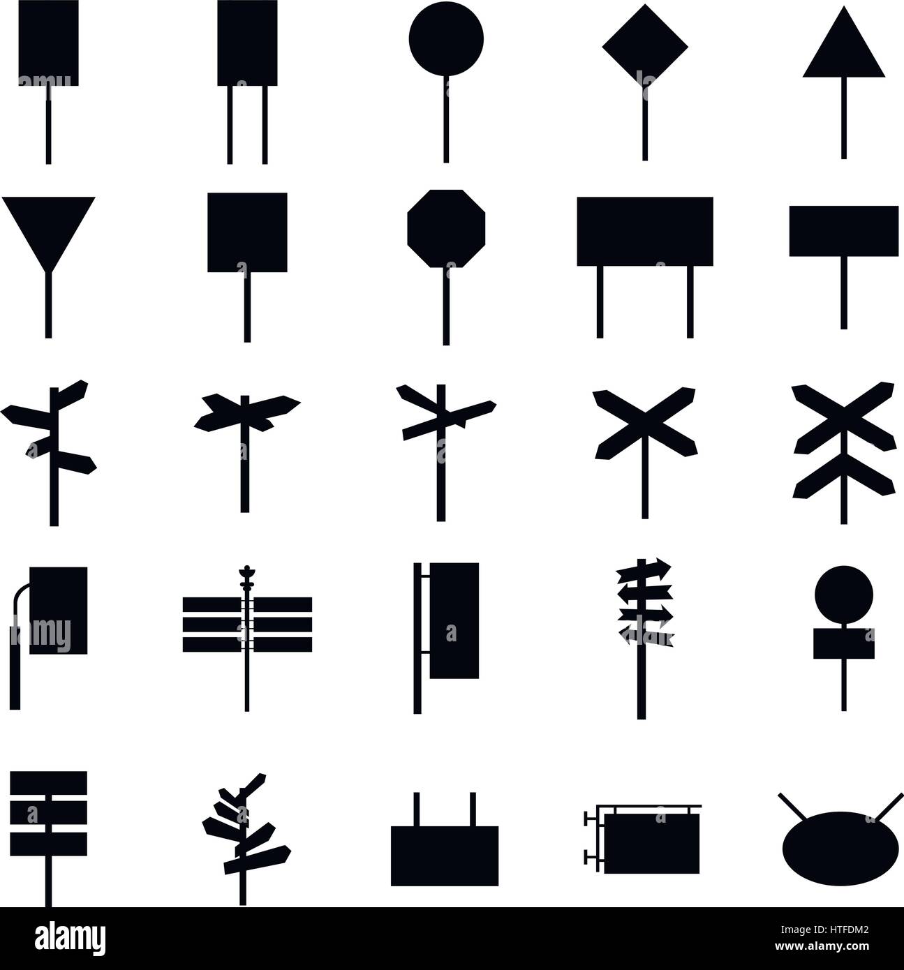 Road signs silhouettes set Stock Vector Image & Art - Alamy