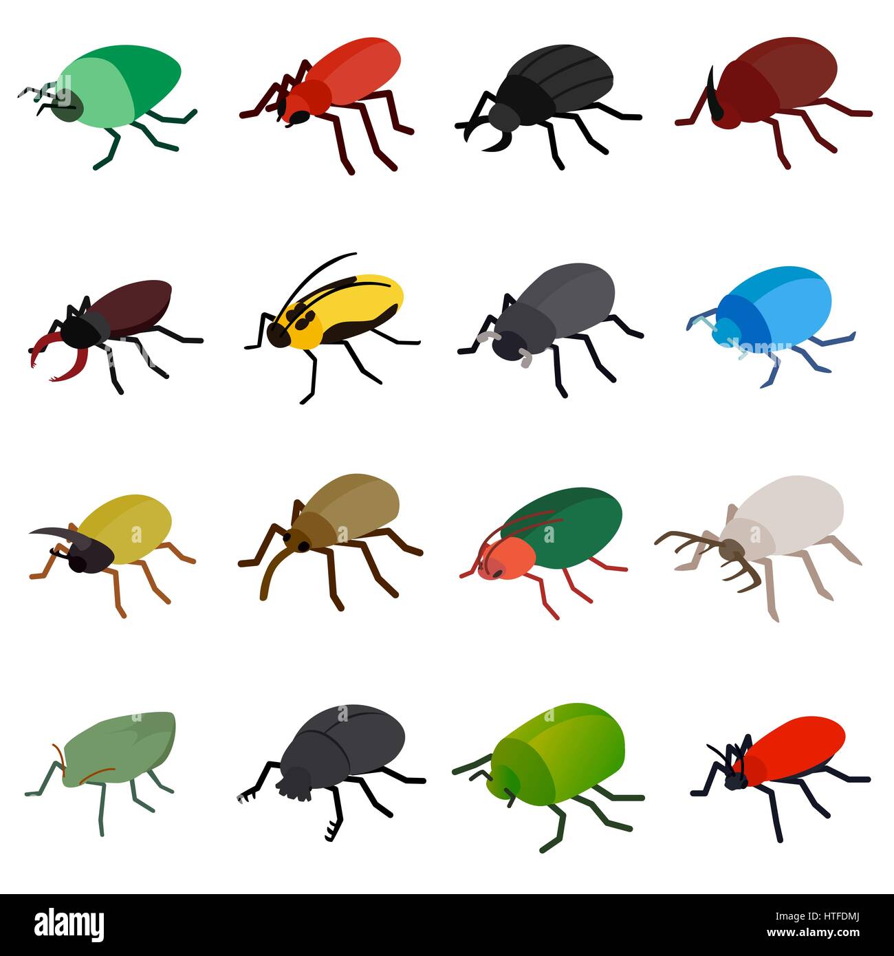 Insect bug icons set, isometric 3d style Stock Vector Image & Art - Alamy
