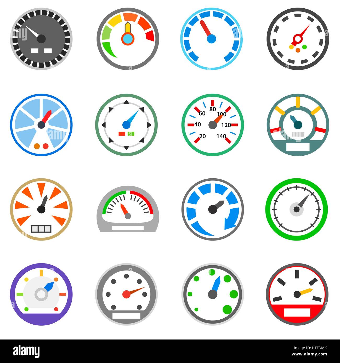Speedometer icons set, simple style Stock Vector Image & Art - Alamy