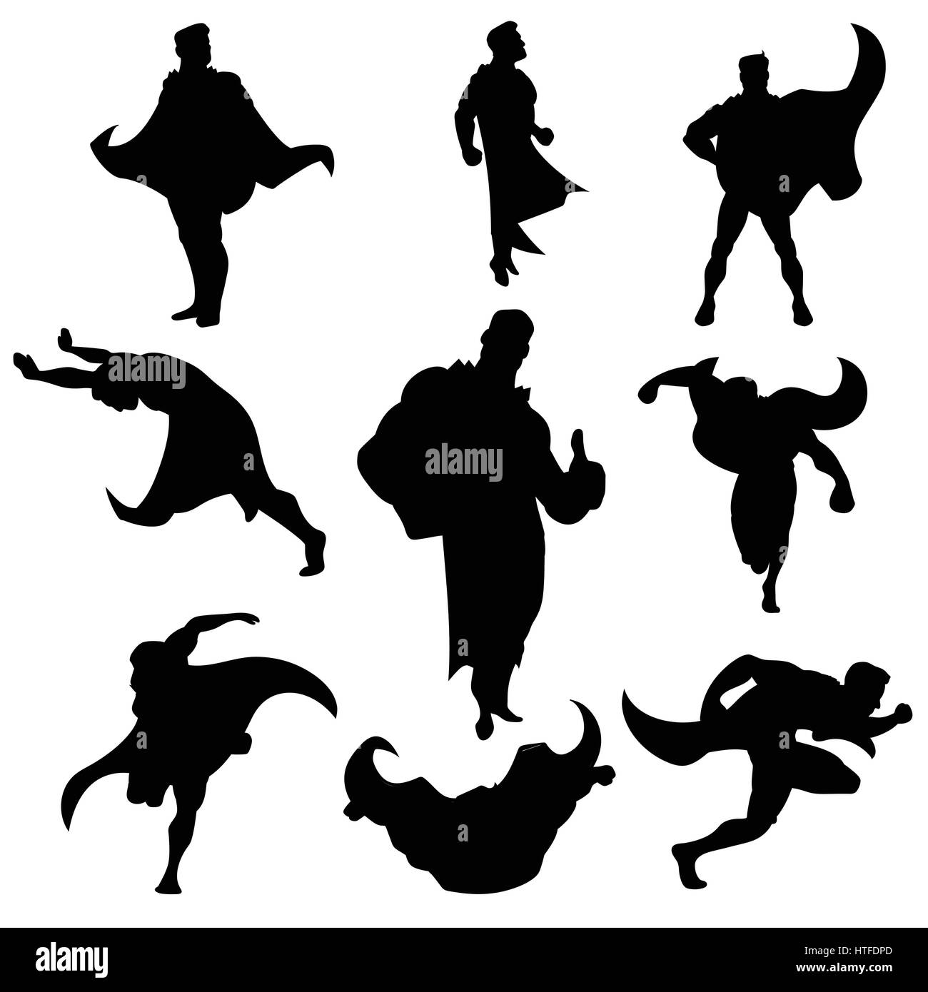 Superhero silhouettes set Stock Vector Image & Art - Alamy