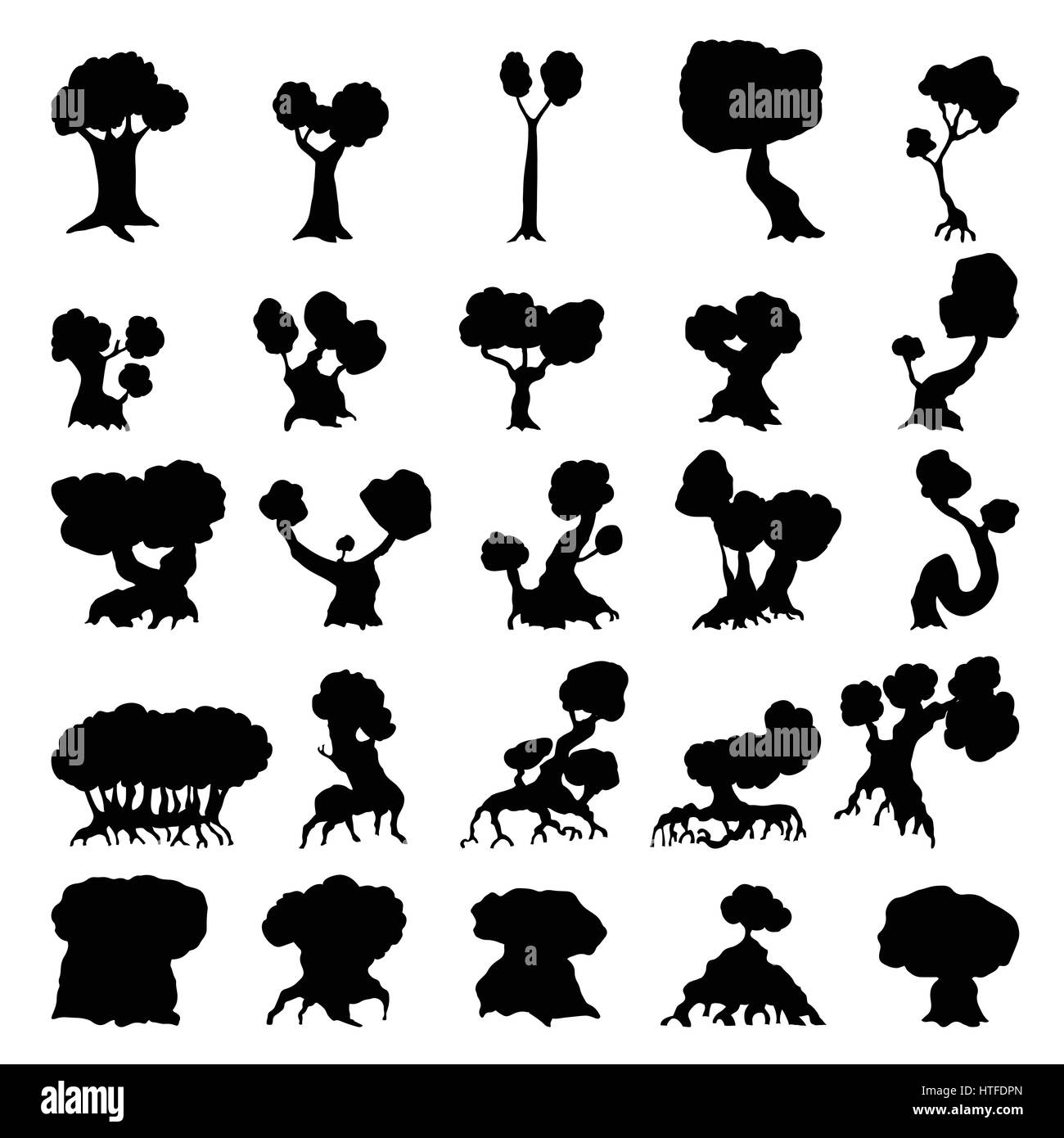 Trees silhouettes set Stock Vector Image & Art - Alamy