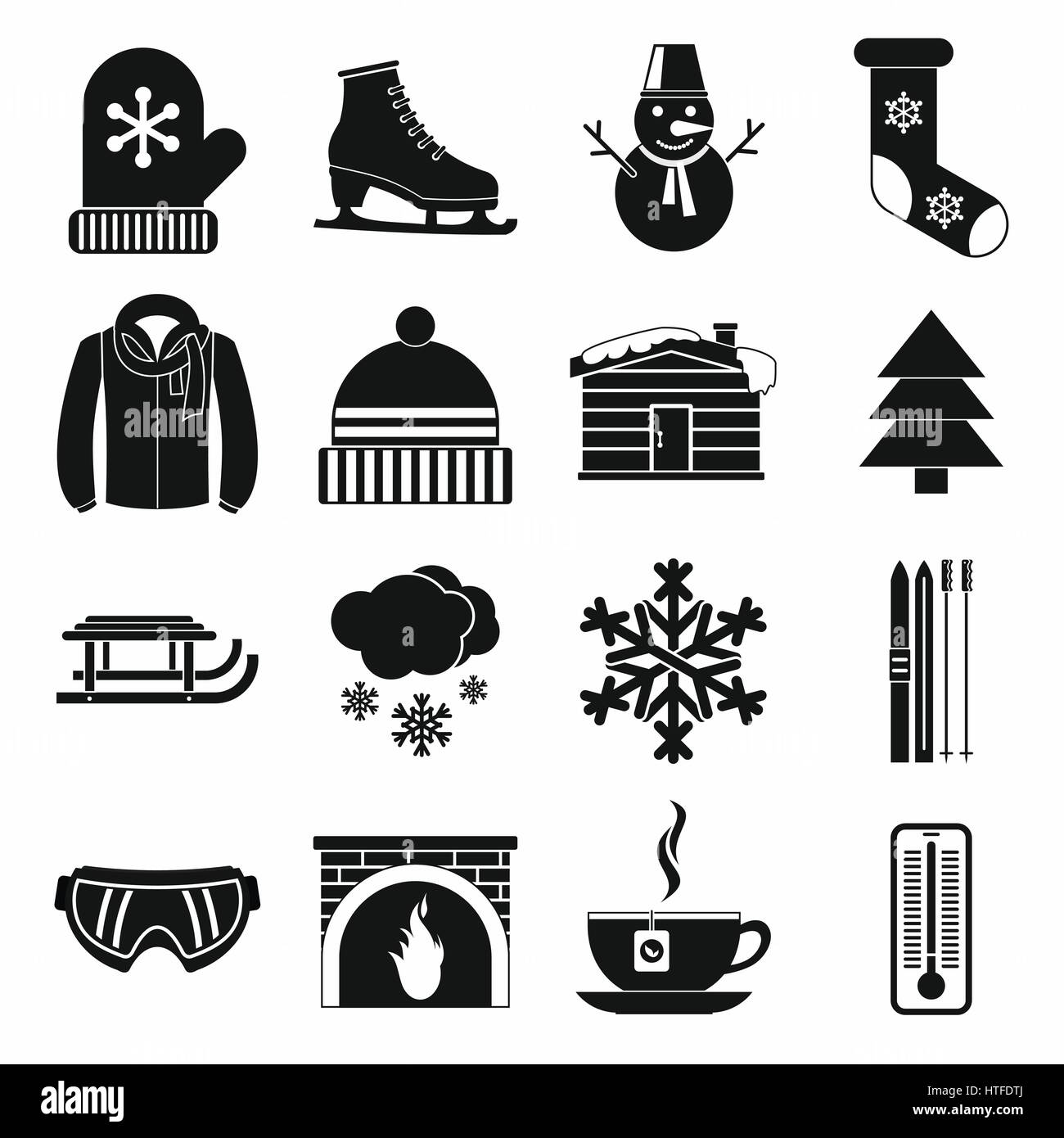 Winter icons set, simple style Stock Vector Image & Art - Alamy
