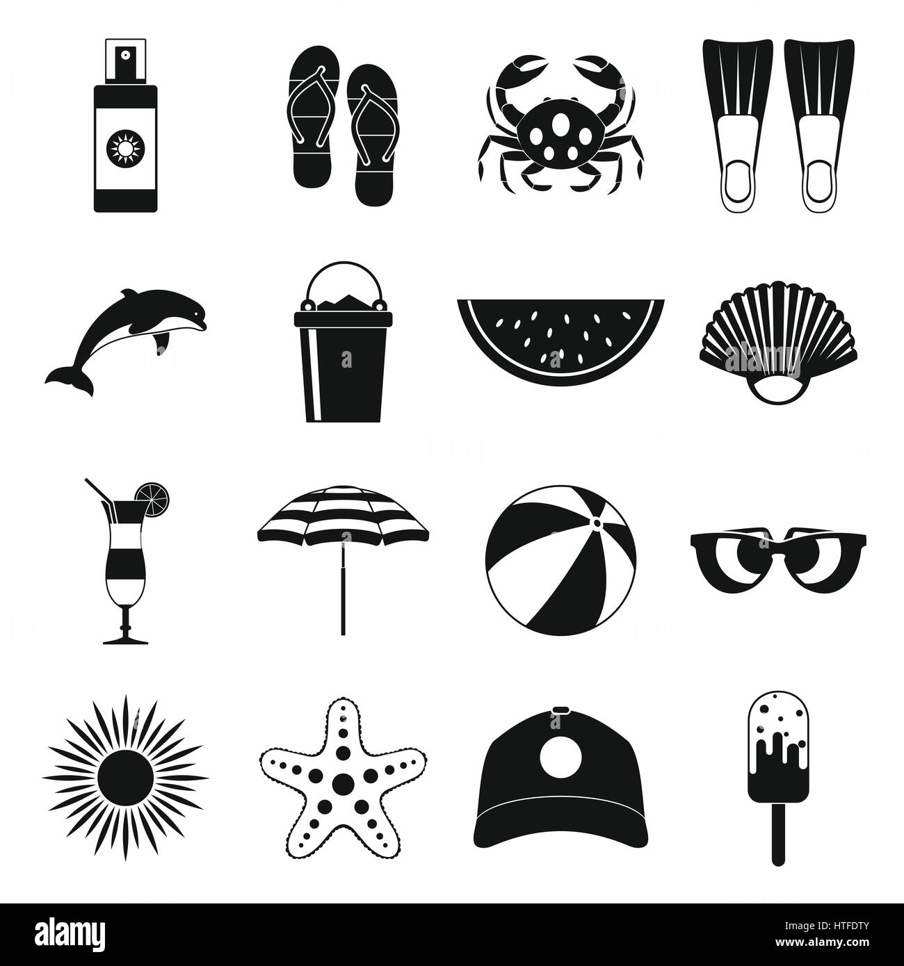 Summer icons set, simple style Stock Vector Image & Art - Alamy