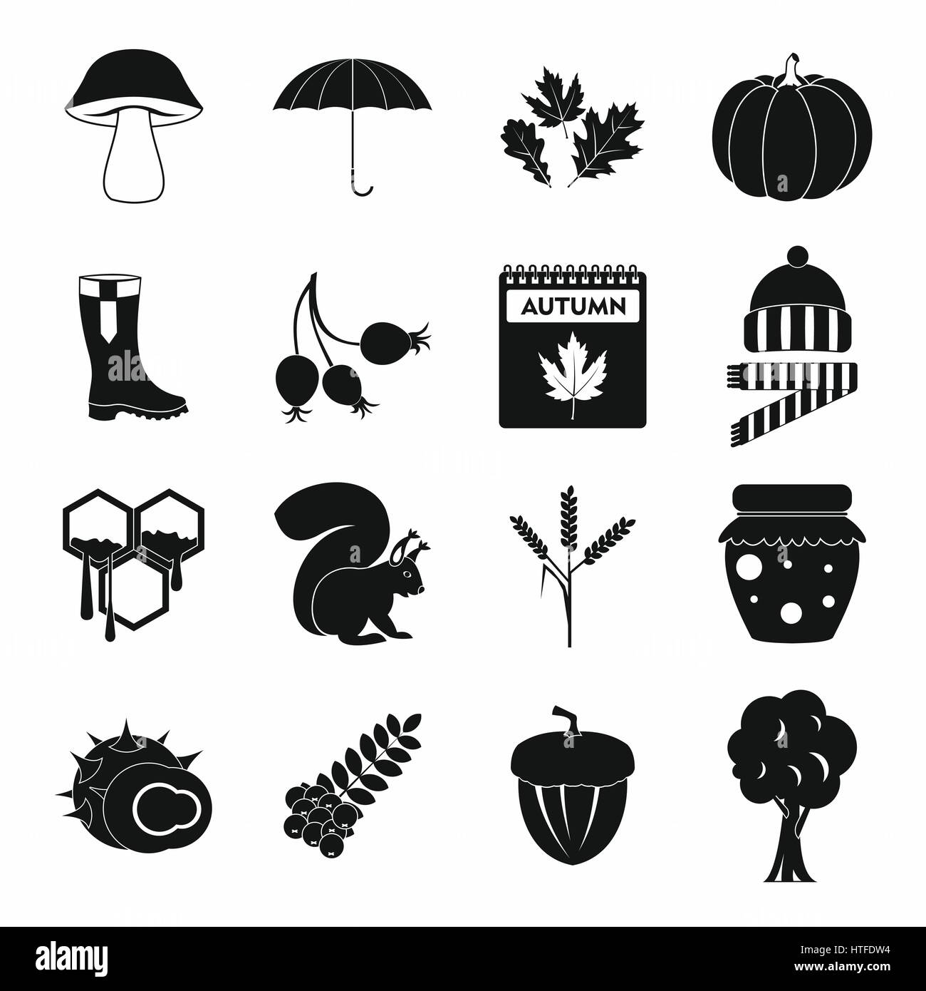 Autumn icons set, simple style Stock Vector Image & Art - Alamy