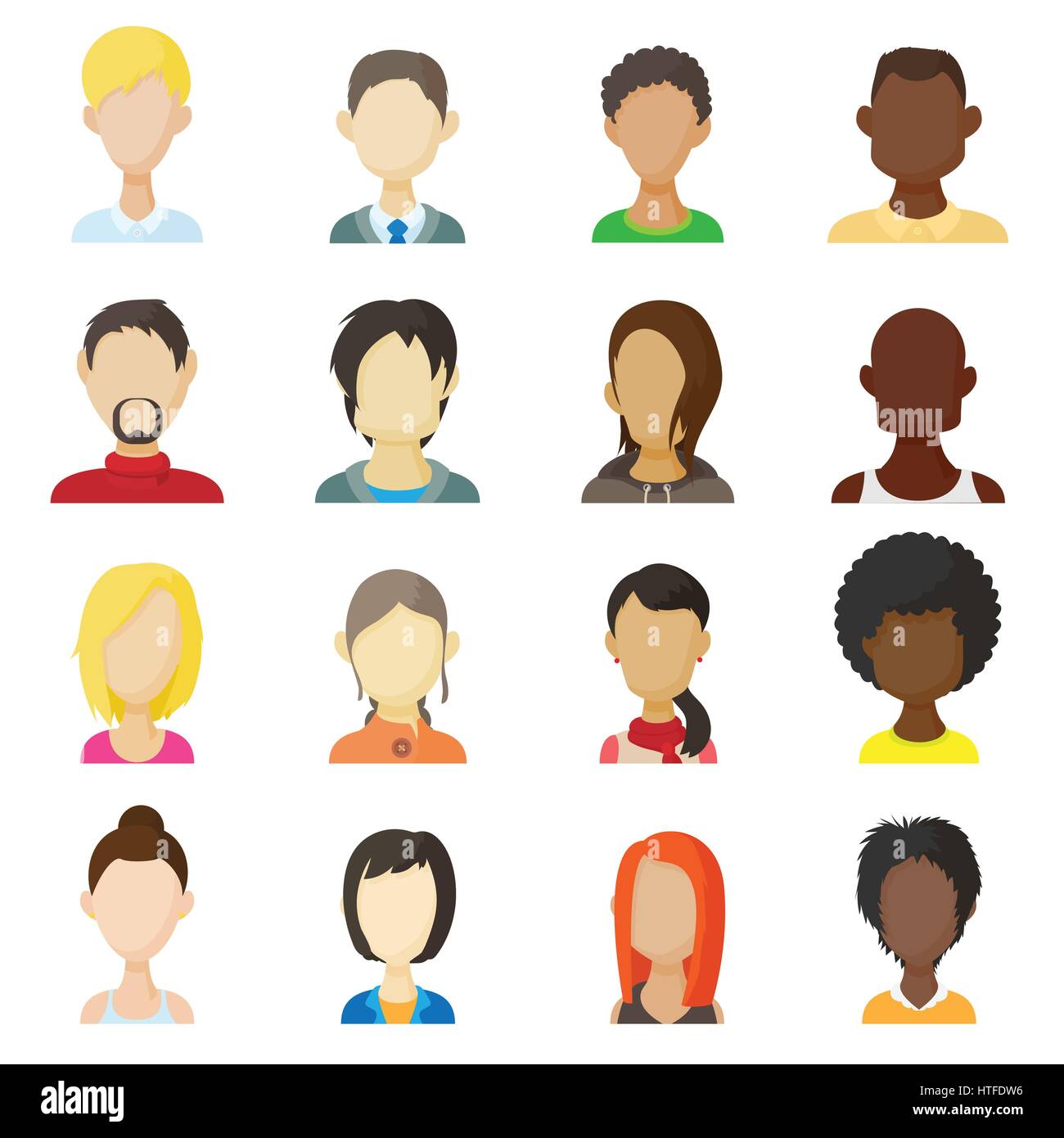 Avatar icons set, cartoon style Stock Vector Image & Art - Alamy