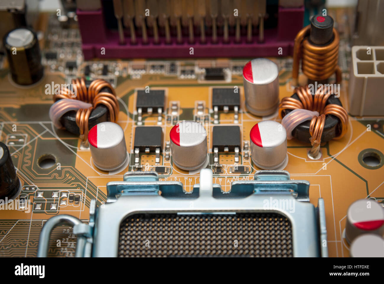 Multiphase power system modern processor on the motherboard Stock Photo ...