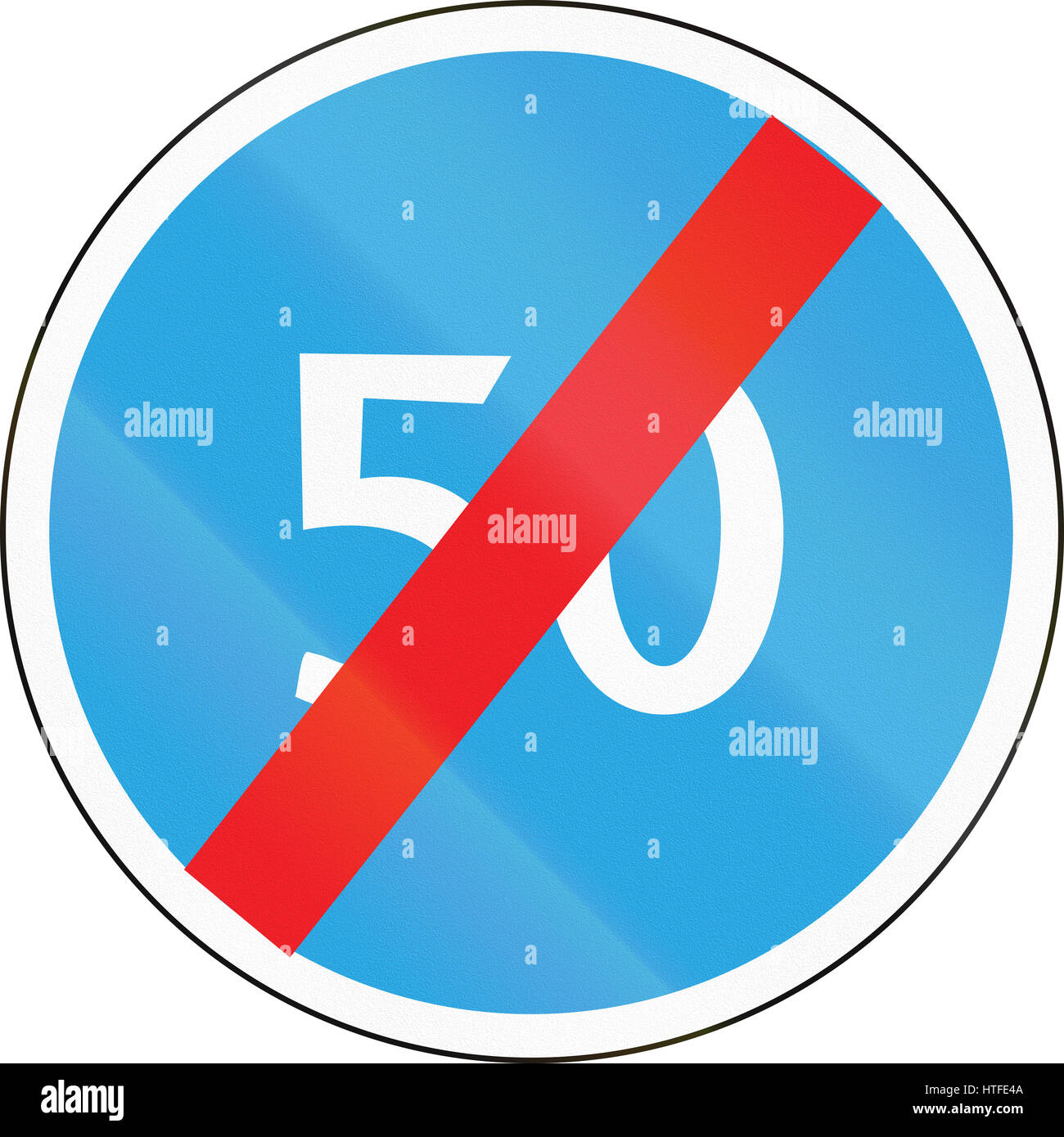 Road sign used in Belarus - End of minimum speed Stock Photo - Alamy