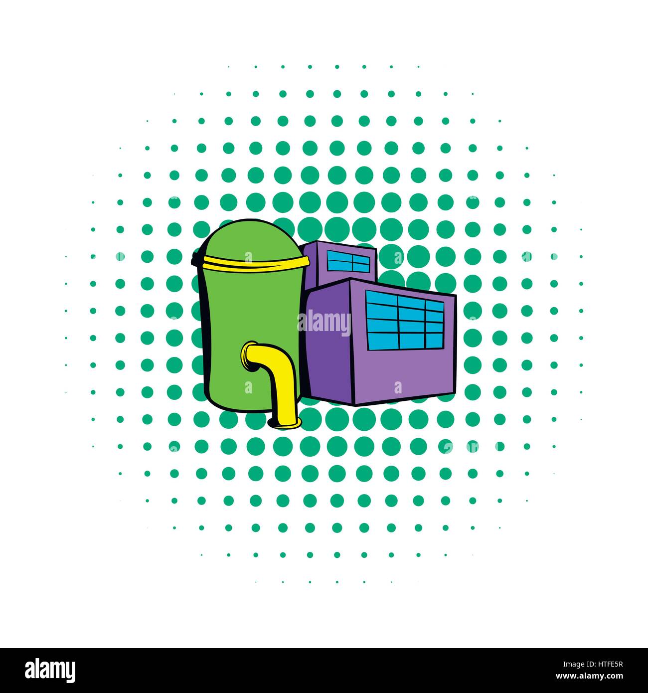 Plant industrial building icon, comics style Stock Vector Image & Art ...