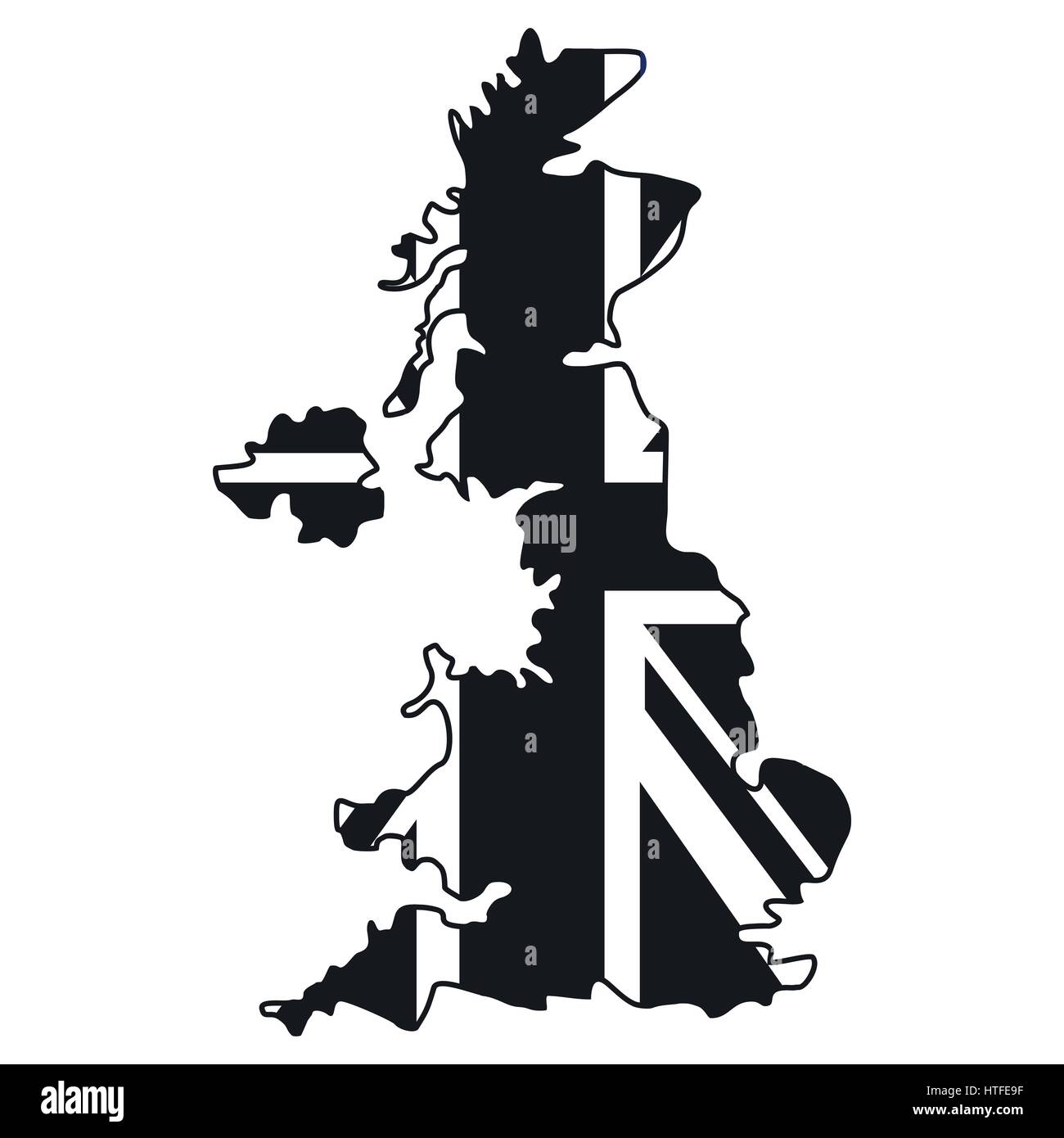 Map of UK of the national flag icon, simple style Stock Vector Image ...