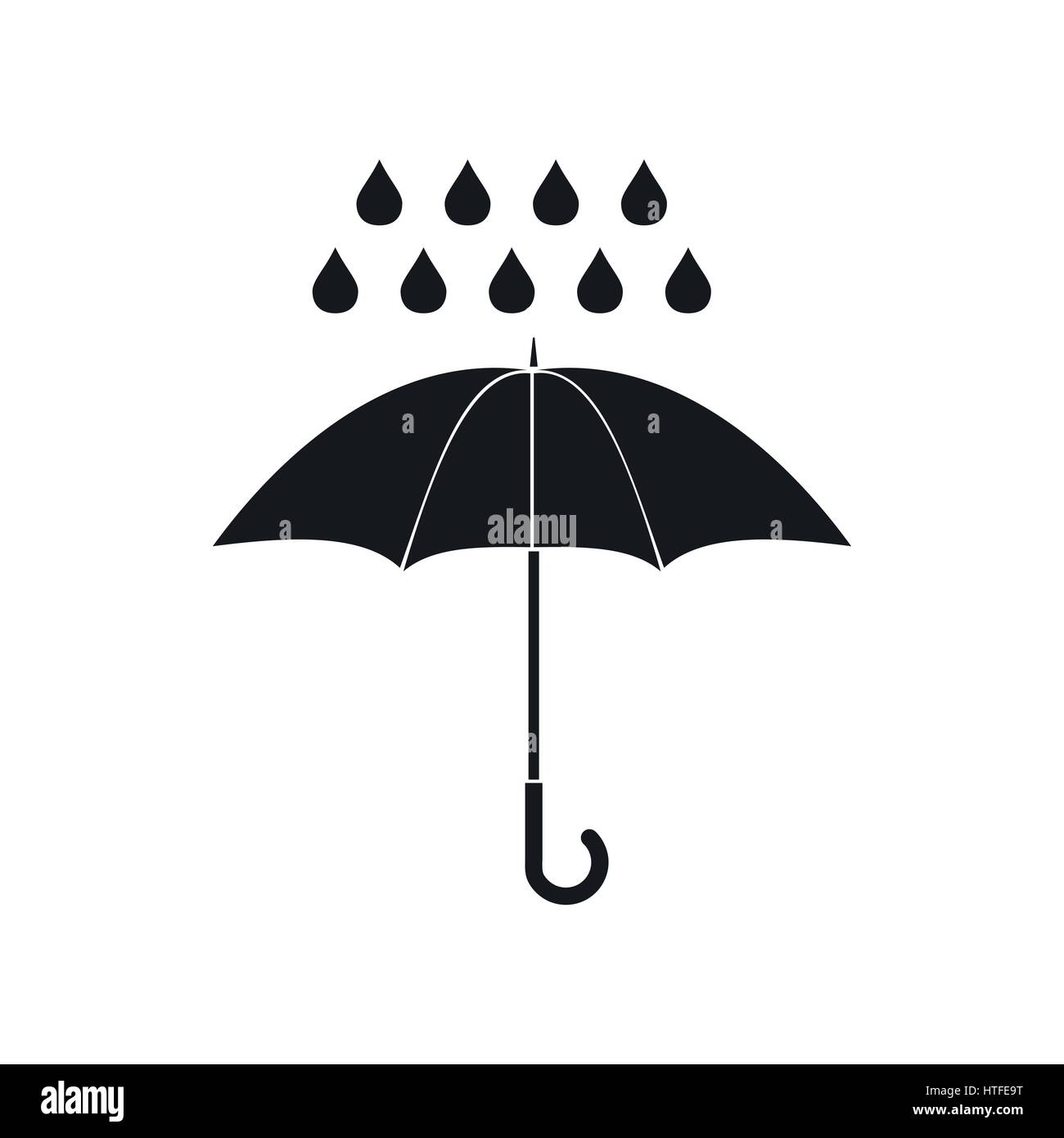 Umbrella and rain drops icon, simple style Stock Vector Image & Art - Alamy