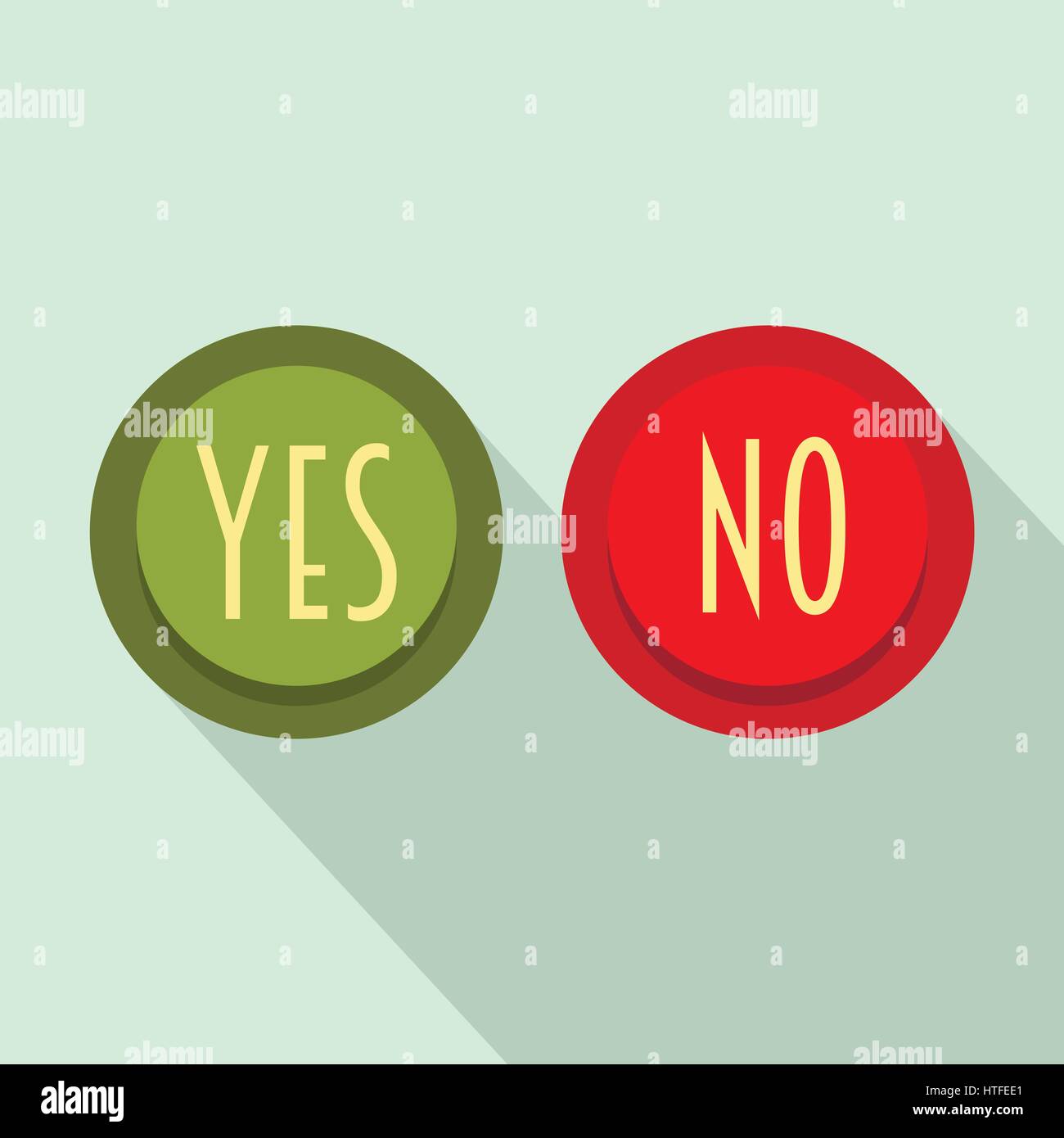 Yes and No button icon, flat style Stock Vector Image & Art - Alamy