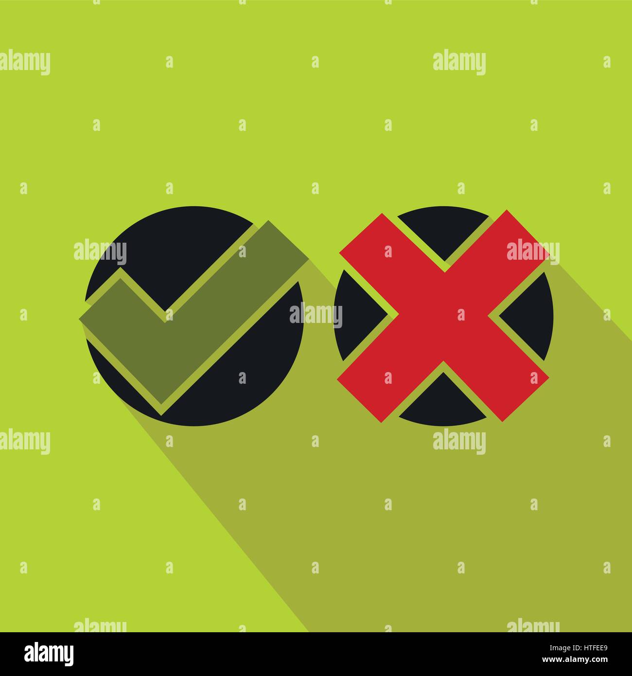 Tick and cross icon, flat style Stock Vector Image & Art - Alamy