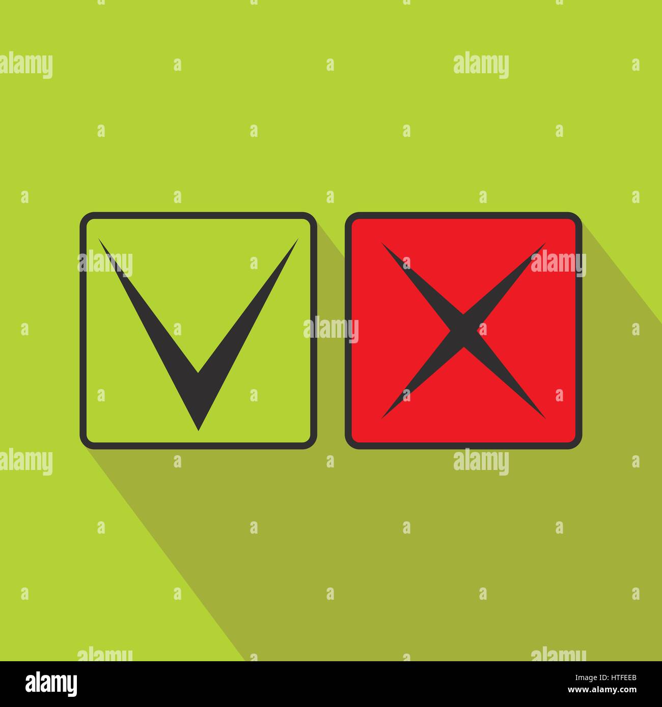 Tick and cross icon, flat style Stock Vector Image & Art - Alamy