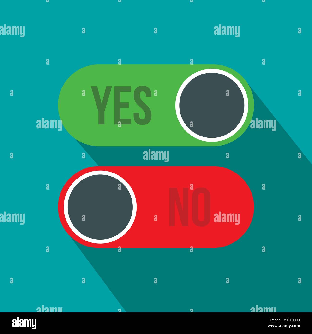 Yes and No button icon, flat style Stock Vector Image & Art - Alamy