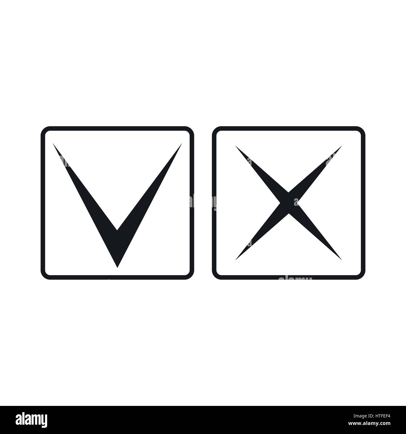 Tick and cross icon, simple style Stock Vector Image & Art - Alamy