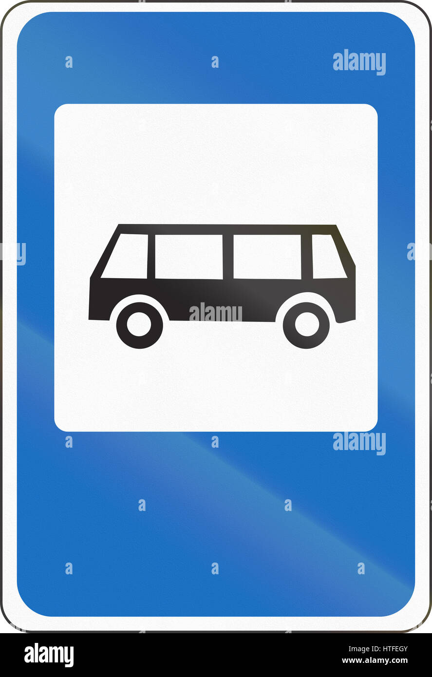 Belarusian road sign - A bus stop Stock Photo - Alamy