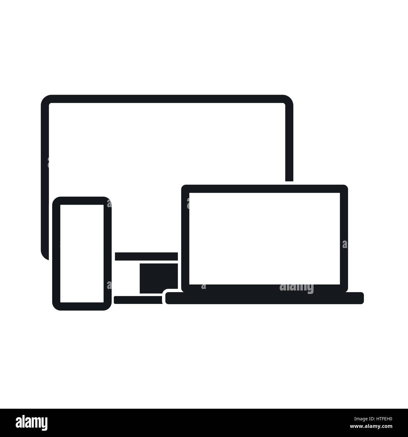 Computer monitor,laptop and phone icon Stock Vector Image & Art - Alamy