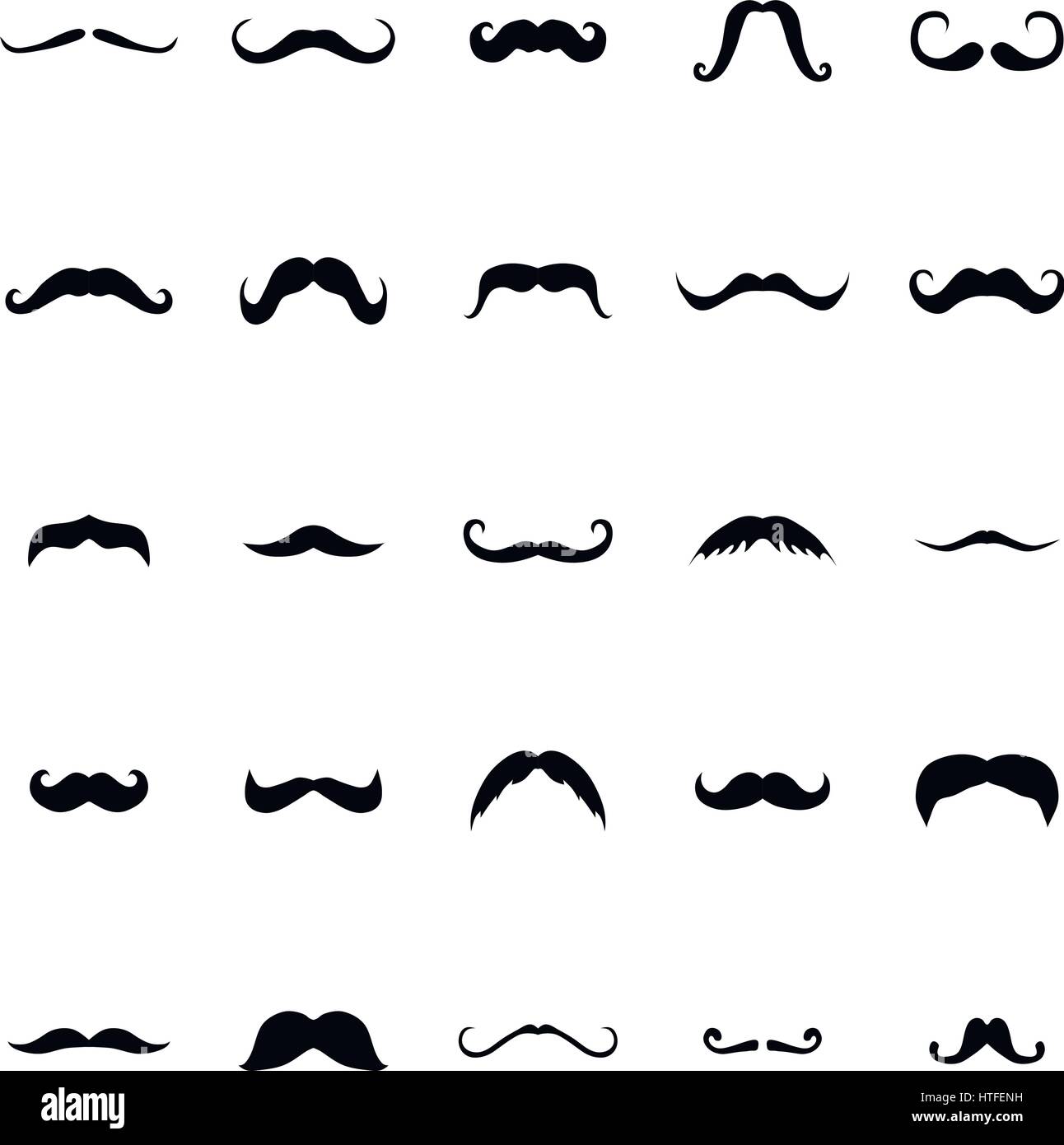 Mustache silhouette set Stock Vector Image & Art - Alamy