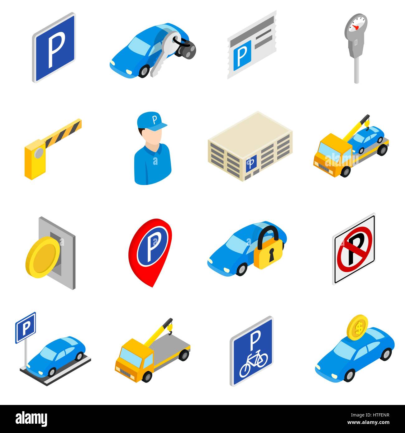 Parking set icons Stock Vector Image & Art - Alamy