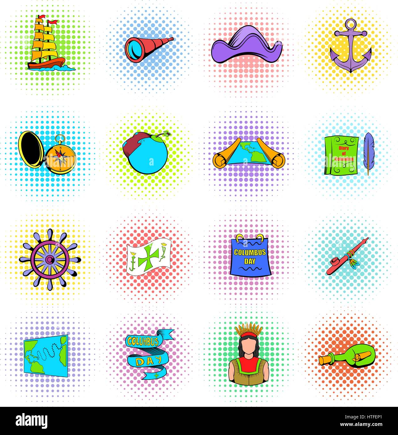 Happy columbus day american Cut Out Stock Images & Pictures - Alamy