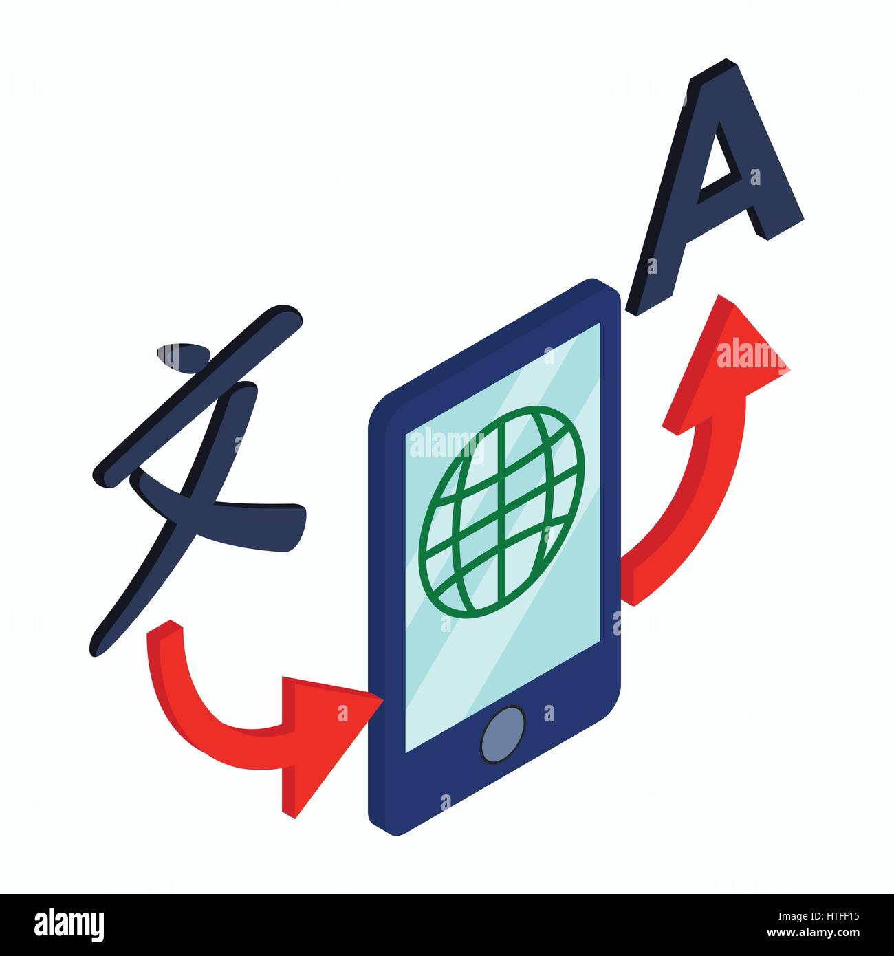 Translator smartphone icon, isometric 3d style Stock Vector Image & Art ...