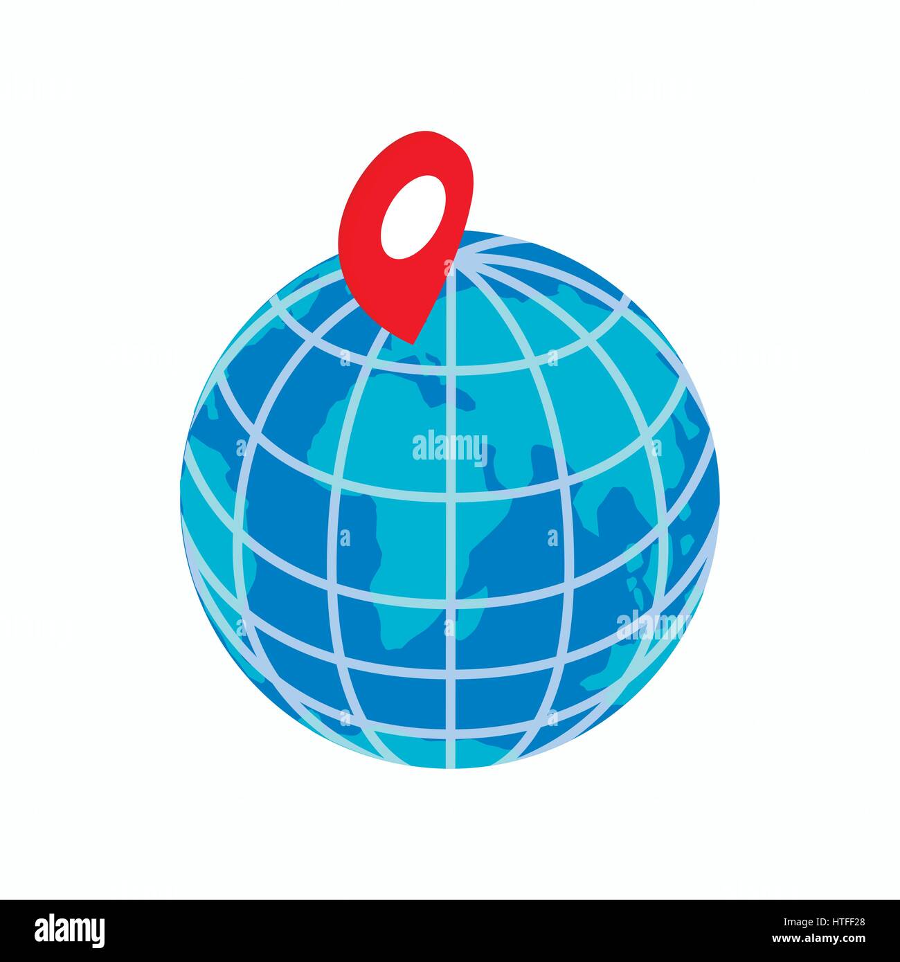 Globe and map pointer icon, isometric 3d style Stock Vector Image & Art ...