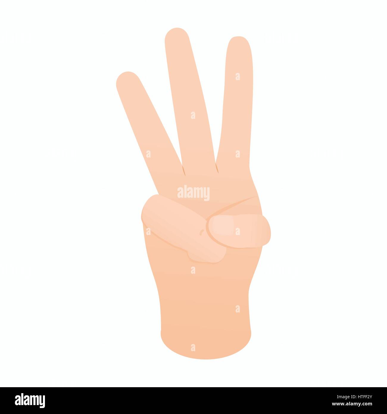 Hand showing number three icon, isometric 3d style Stock Vector Image ...